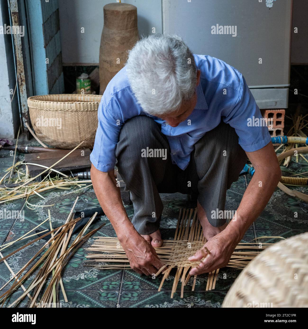 Weaving Measuring Basket, Mekong Delta, Vietnam Stock Photo - Alamy