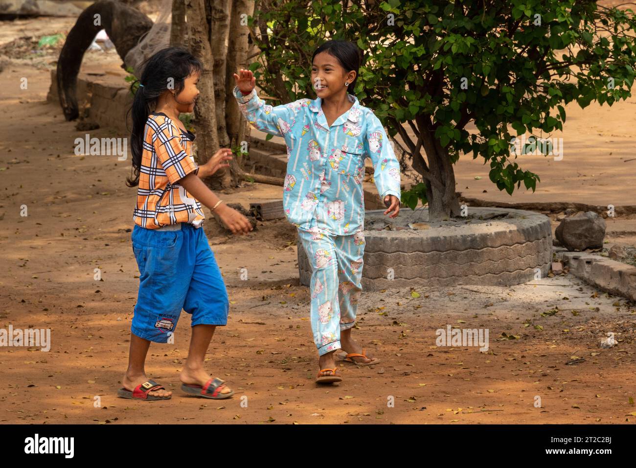 Children Playing Outside in Rural Cambodia Stock Photo - Alamy