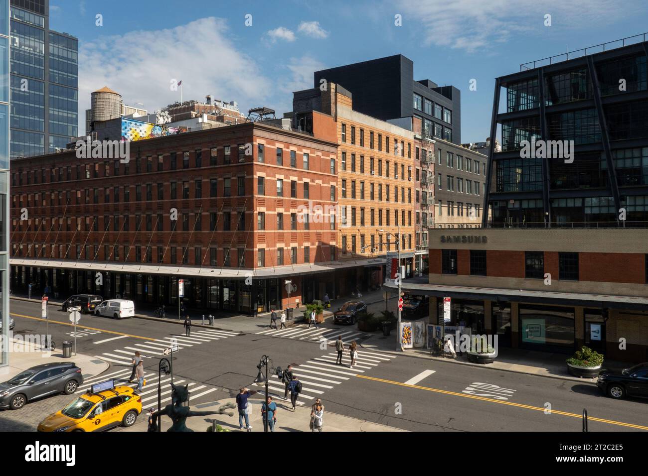 Shops along Washington Street, as seen from the Highline in the ...