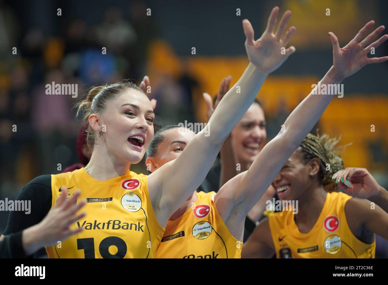 ISTANBUL, TURKIYE - MARCH 15, 2023: Zehra Gunes in Vakifbank vs Vero ...