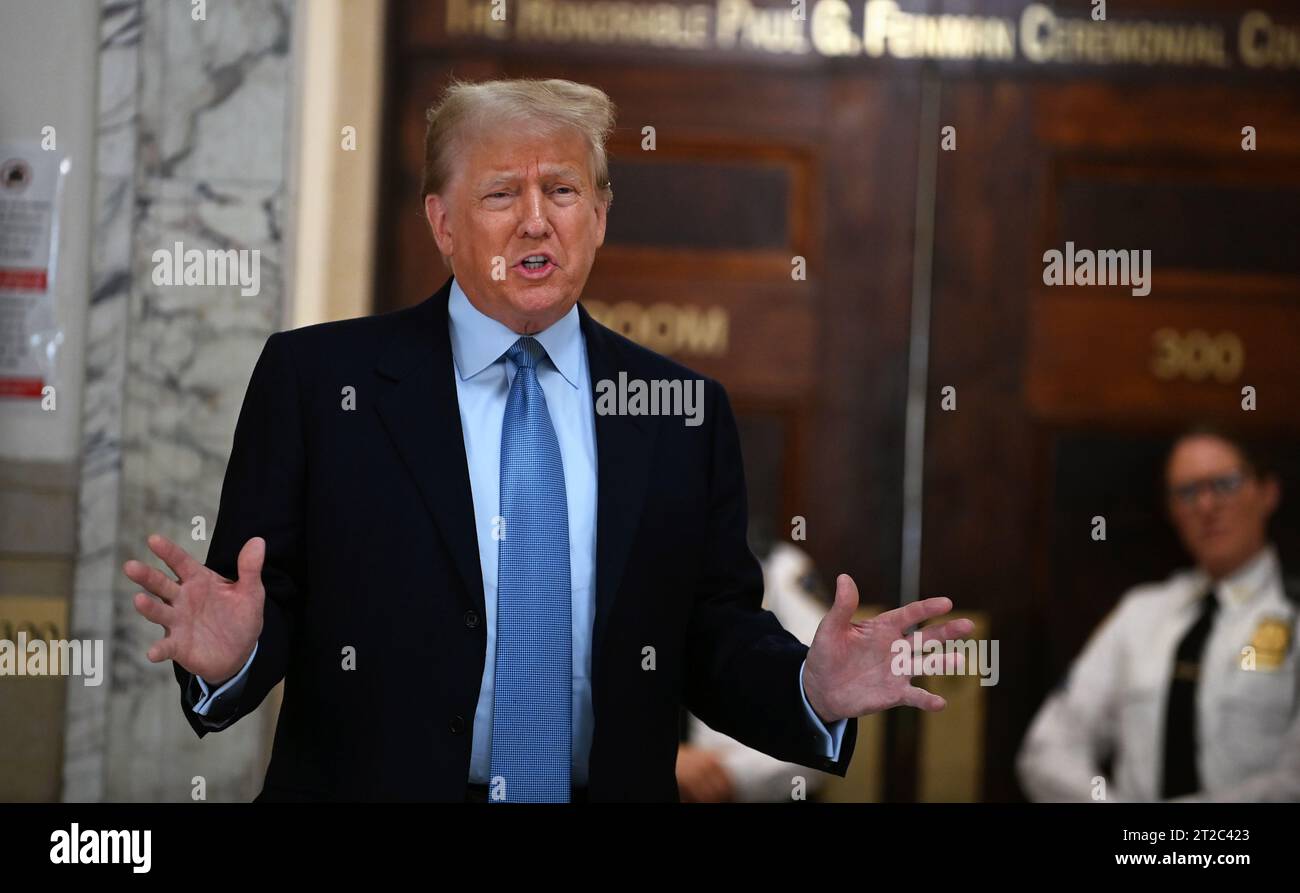 New York, New York, USA. 18th Oct, 2023. Former President Donald Trump ...