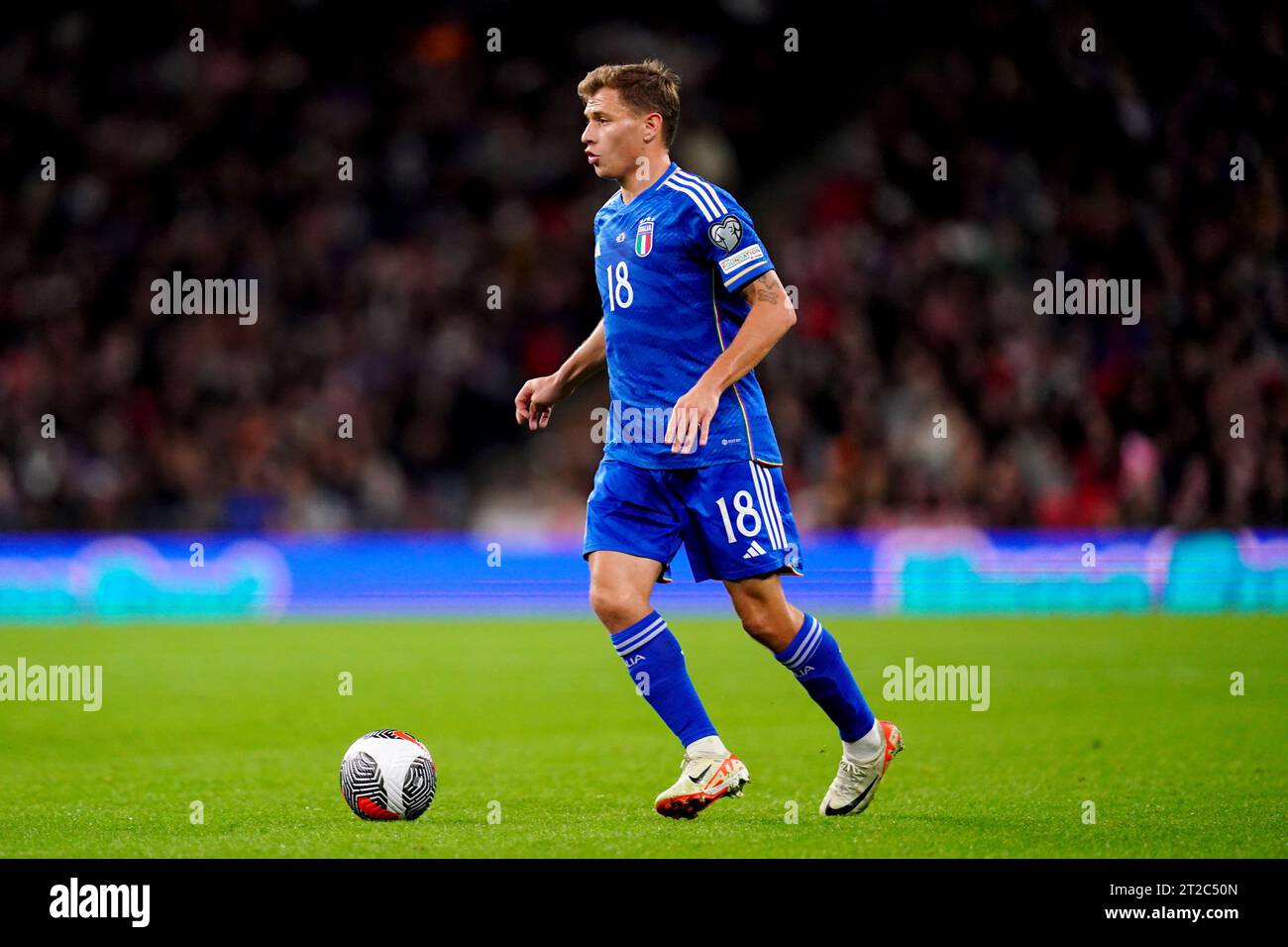 Italy’s Nicolo Barella during the UEFA Euro 2024 qualifying match at ...
