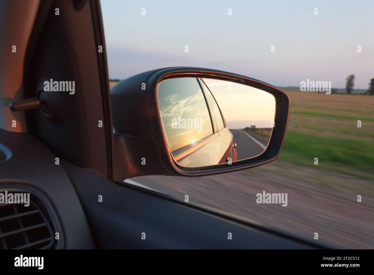 Side view mirror car sunset sky hi-res stock photography and images - Alamy