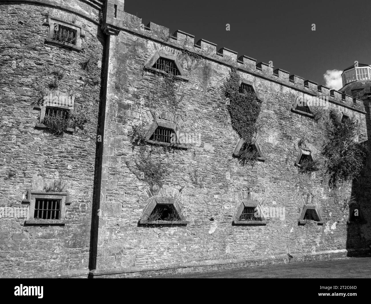 Old celtic castle tower walls, Cork City Gaol prison in Ireland ...