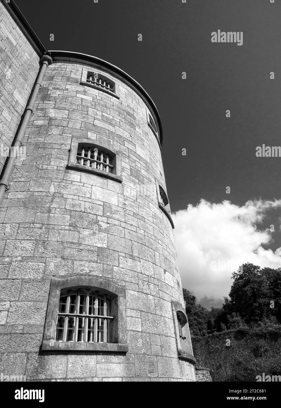 Old celtic castle tower walls, Cork City Gaol prison in Ireland ...