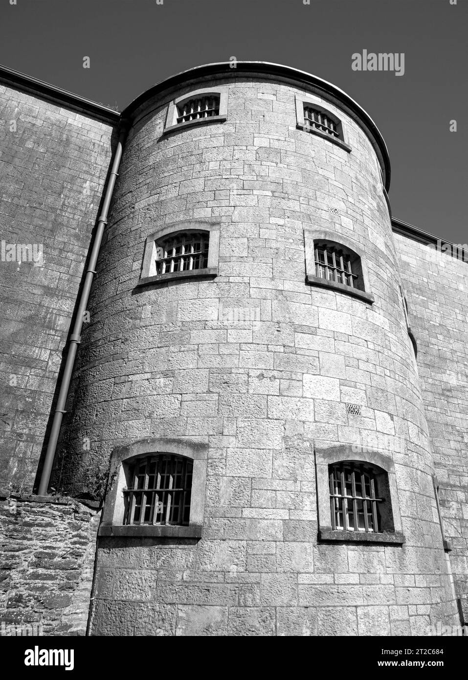 Old celtic castle tower walls, Cork City Gaol prison in Ireland ...