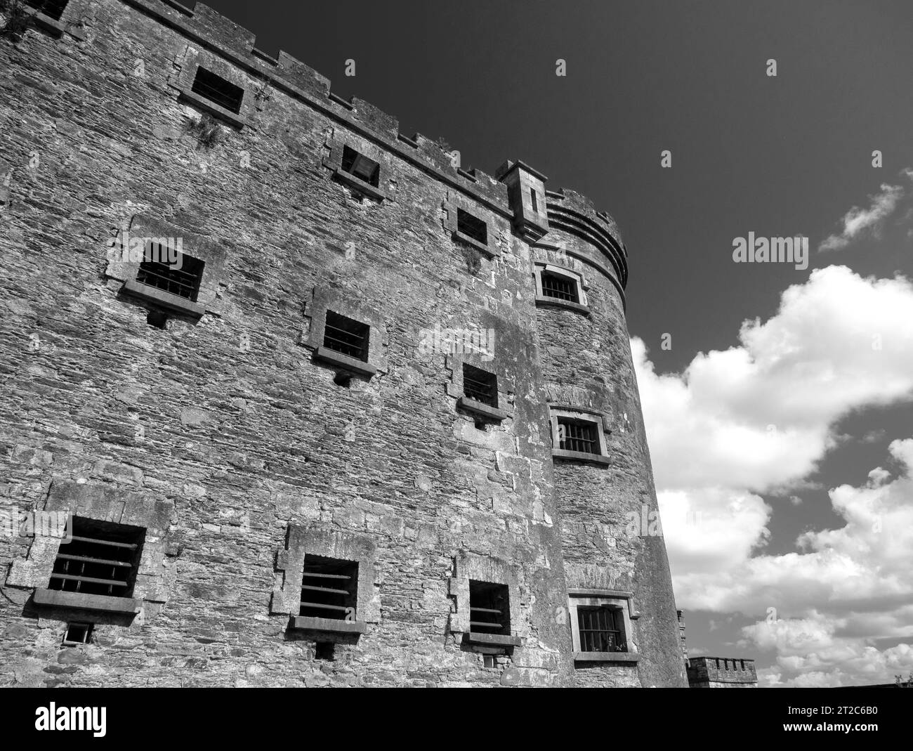 Old celtic castle tower walls, Cork City Gaol prison in Ireland ...