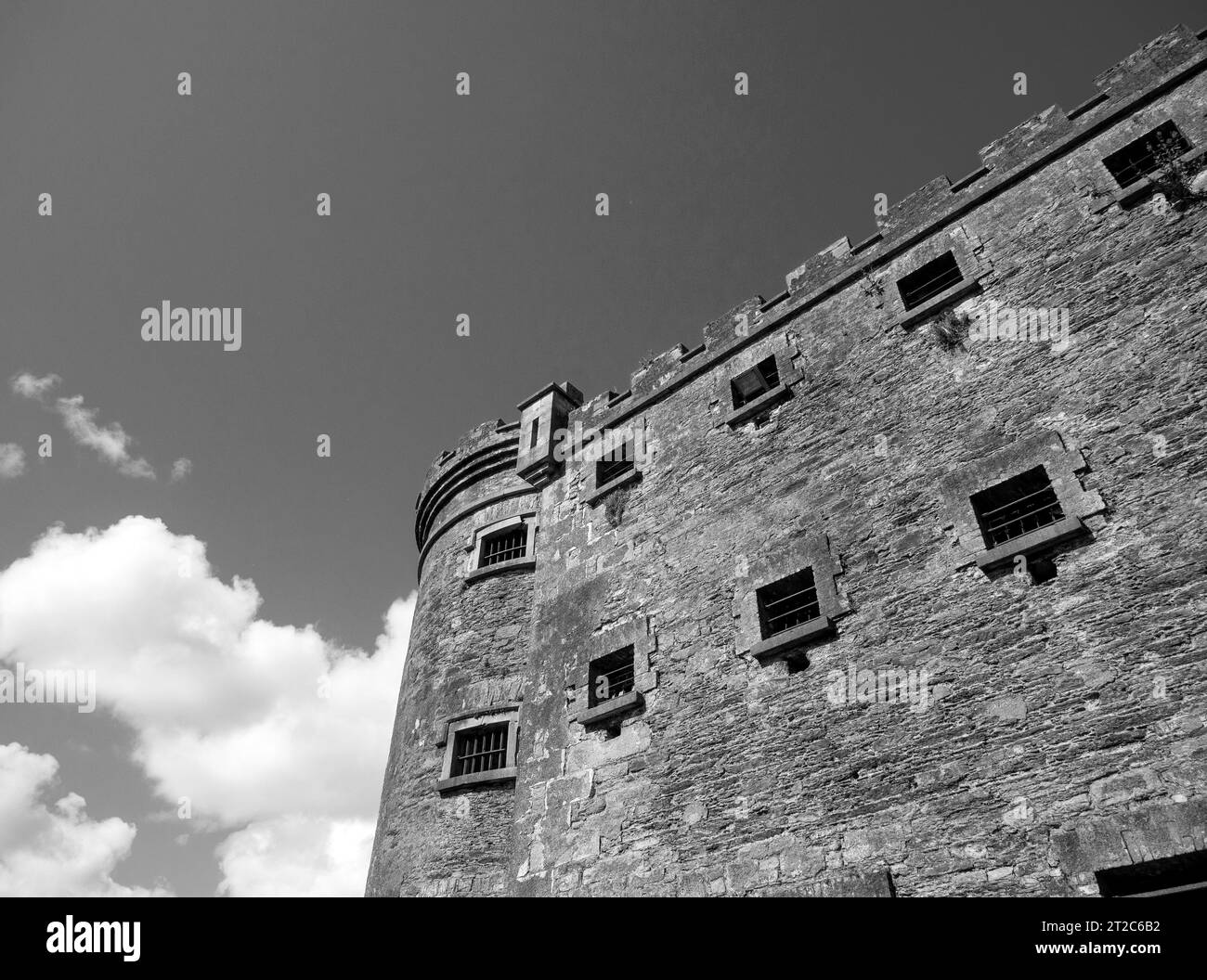 Old celtic castle tower walls, Cork City Gaol prison in Ireland ...