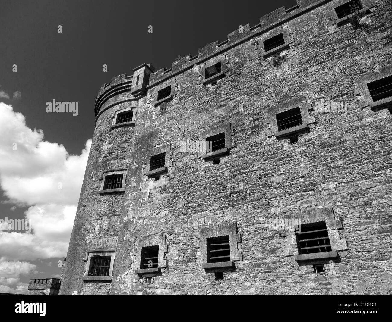 Old celtic castle tower walls, Cork City Gaol prison in Ireland ...
