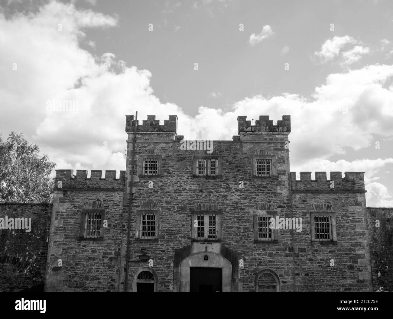 Old celtic castle tower walls, Cork City Gaol prison in Ireland ...