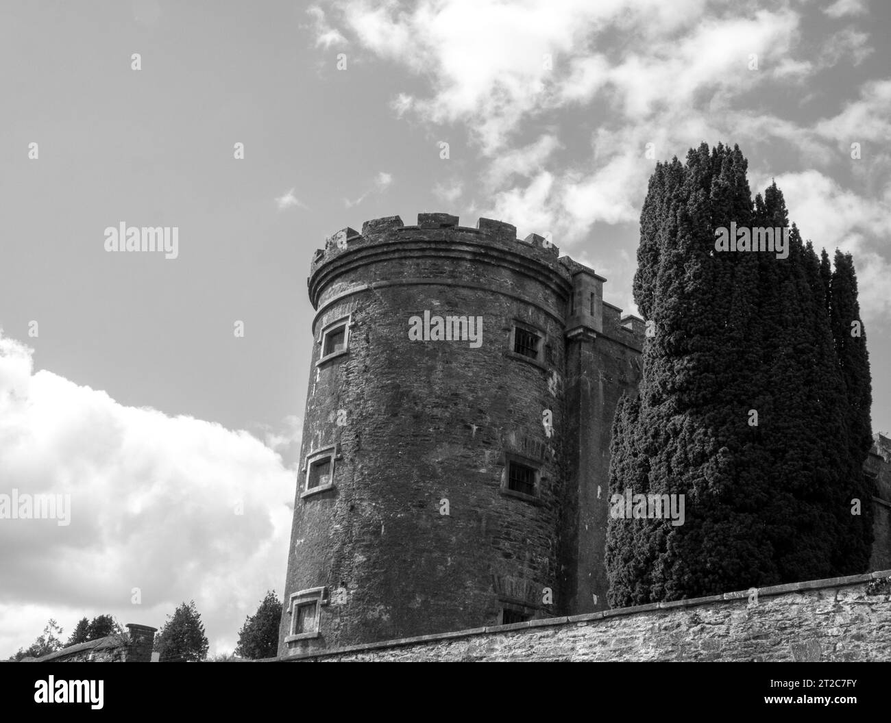 Old celtic castle tower walls, Cork City Gaol prison in Ireland ...