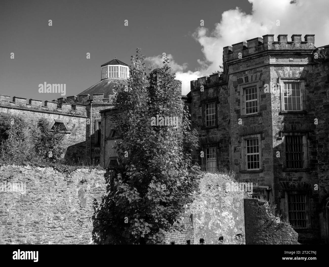 Old celtic castle tower walls, Cork City Gaol prison in Ireland ...