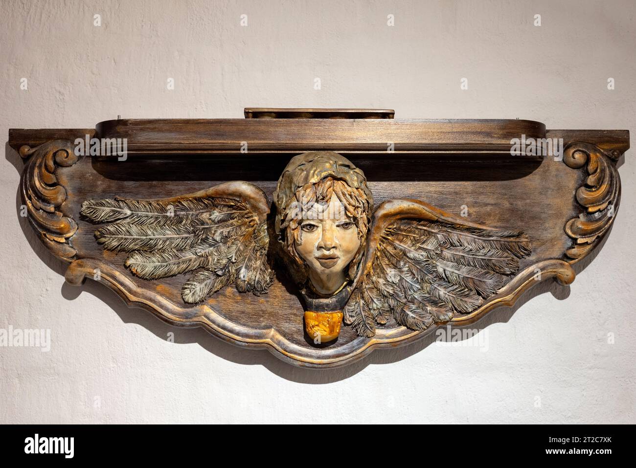 Angel Hania by the Polish artist Bogdan Mirowski, made of wood, silver ...