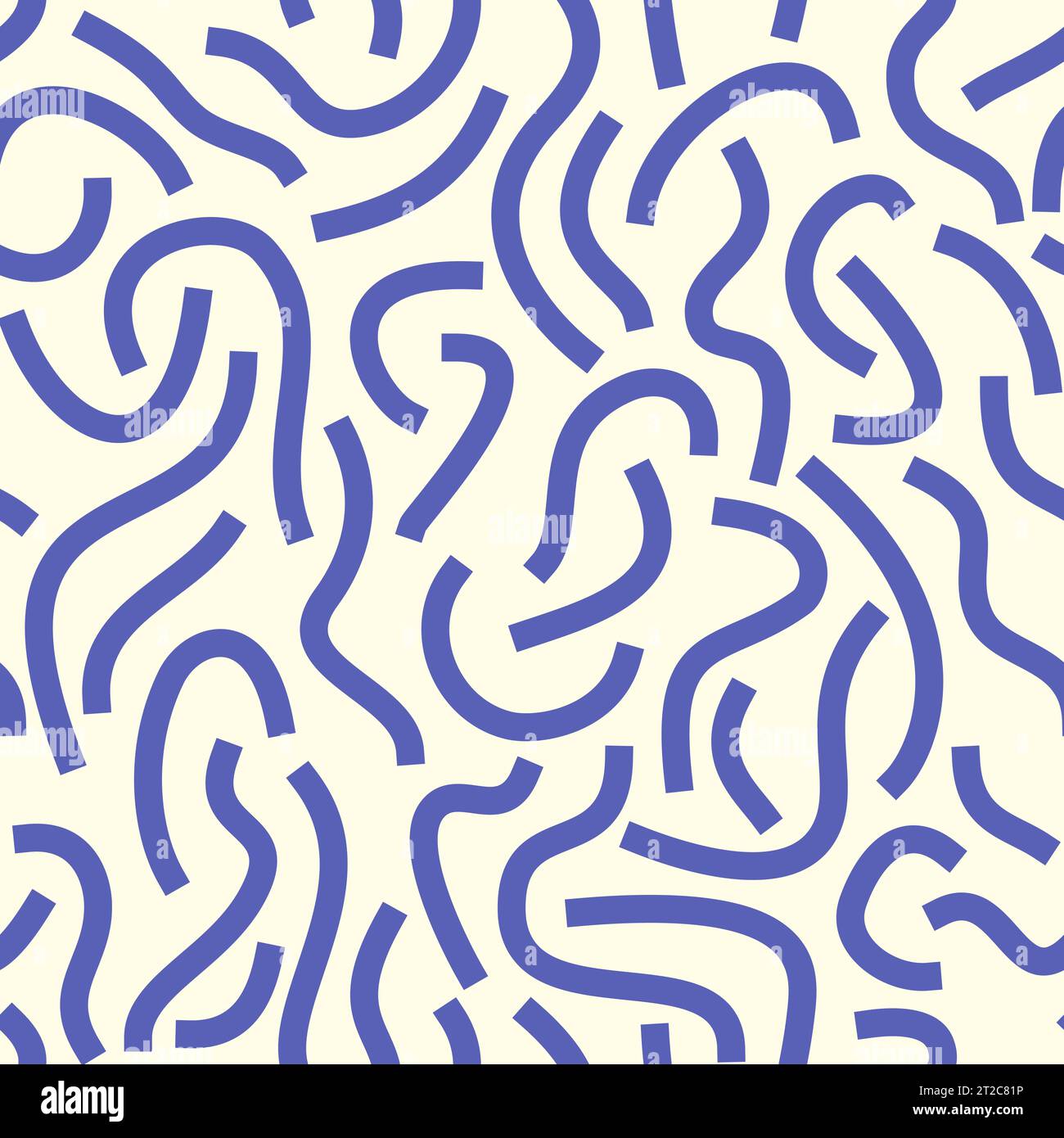 Blue curved lines isolated on white background. Bold Squiggles Stock ...