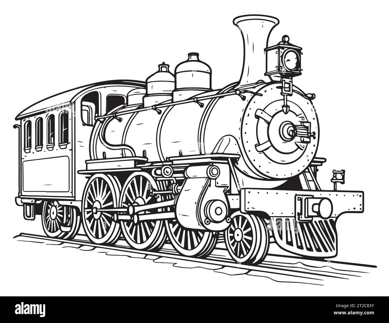 Steam locomotive retro hand drawn sketch Vector illustration ,Train transport Stock Vector Image ...