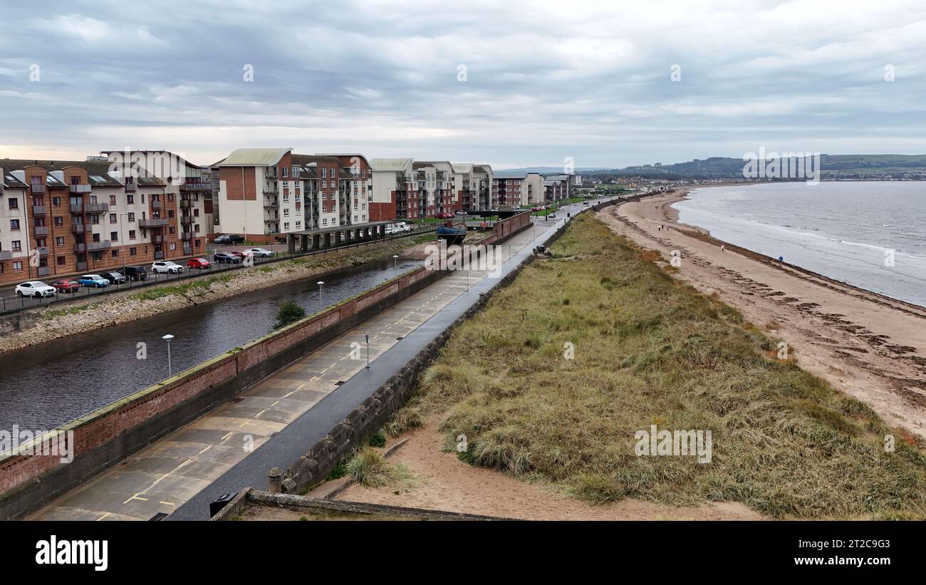 An aerial view of Ayr Harbour, Scotland located in the south-west of ...