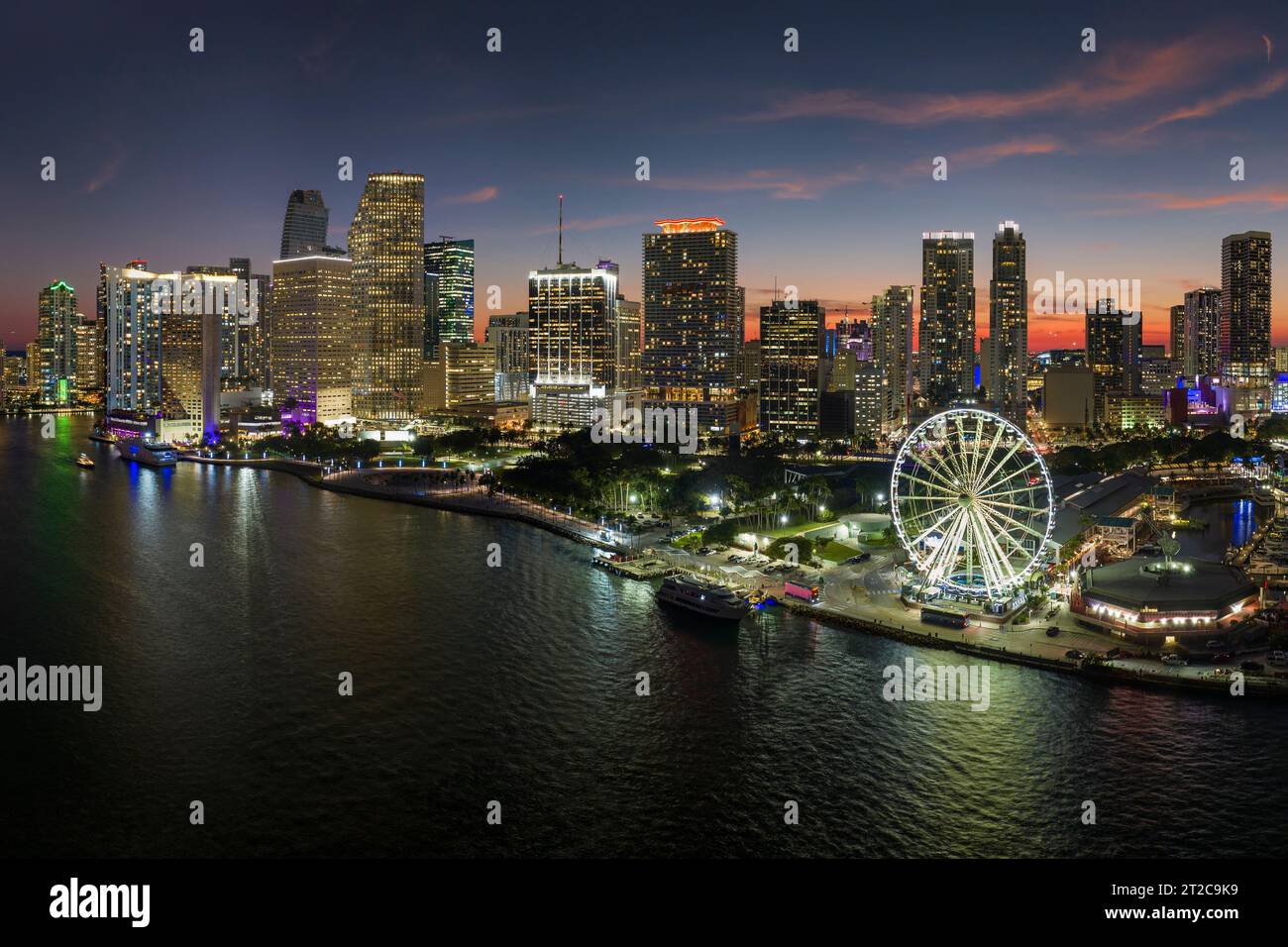 Aerial view of Skyviews Miami Observation Wheel at Bayside Marketplace ...