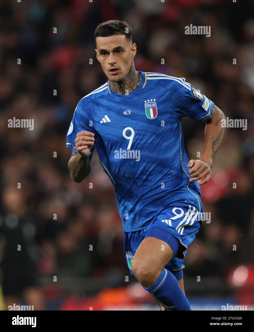 London, UK. 17th Oct, 2023. Gianluca Scamacca (I) at the England v ...