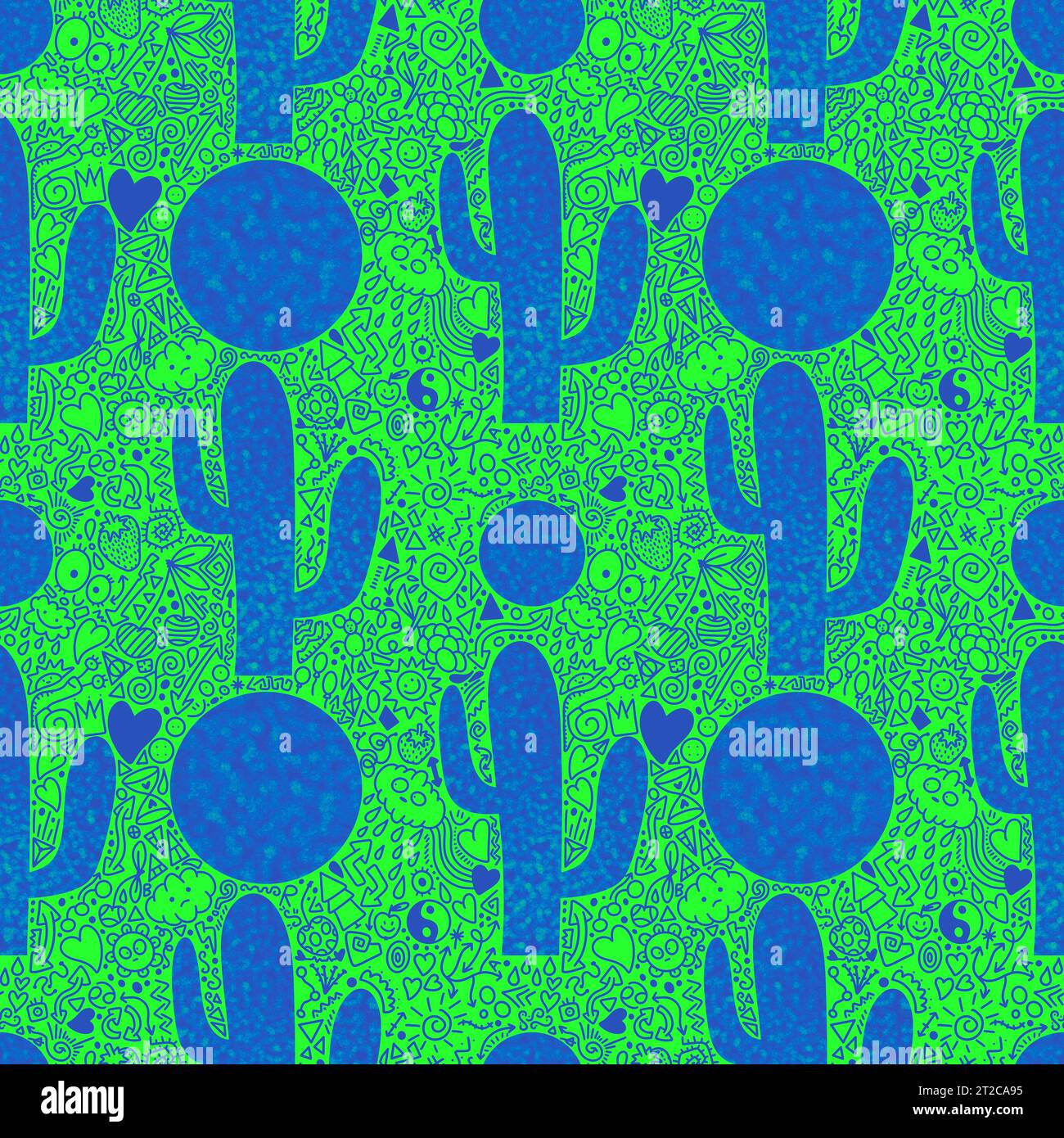 Abstract floral seamless cactus doodle pattern for wrapping paper and ...