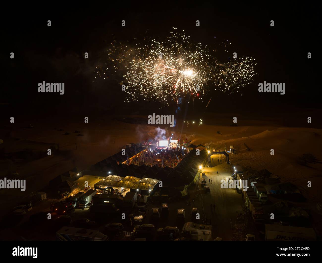 Merzouga, Maroc. 18th Oct, 2023. fireworks, during the Prize giving ...