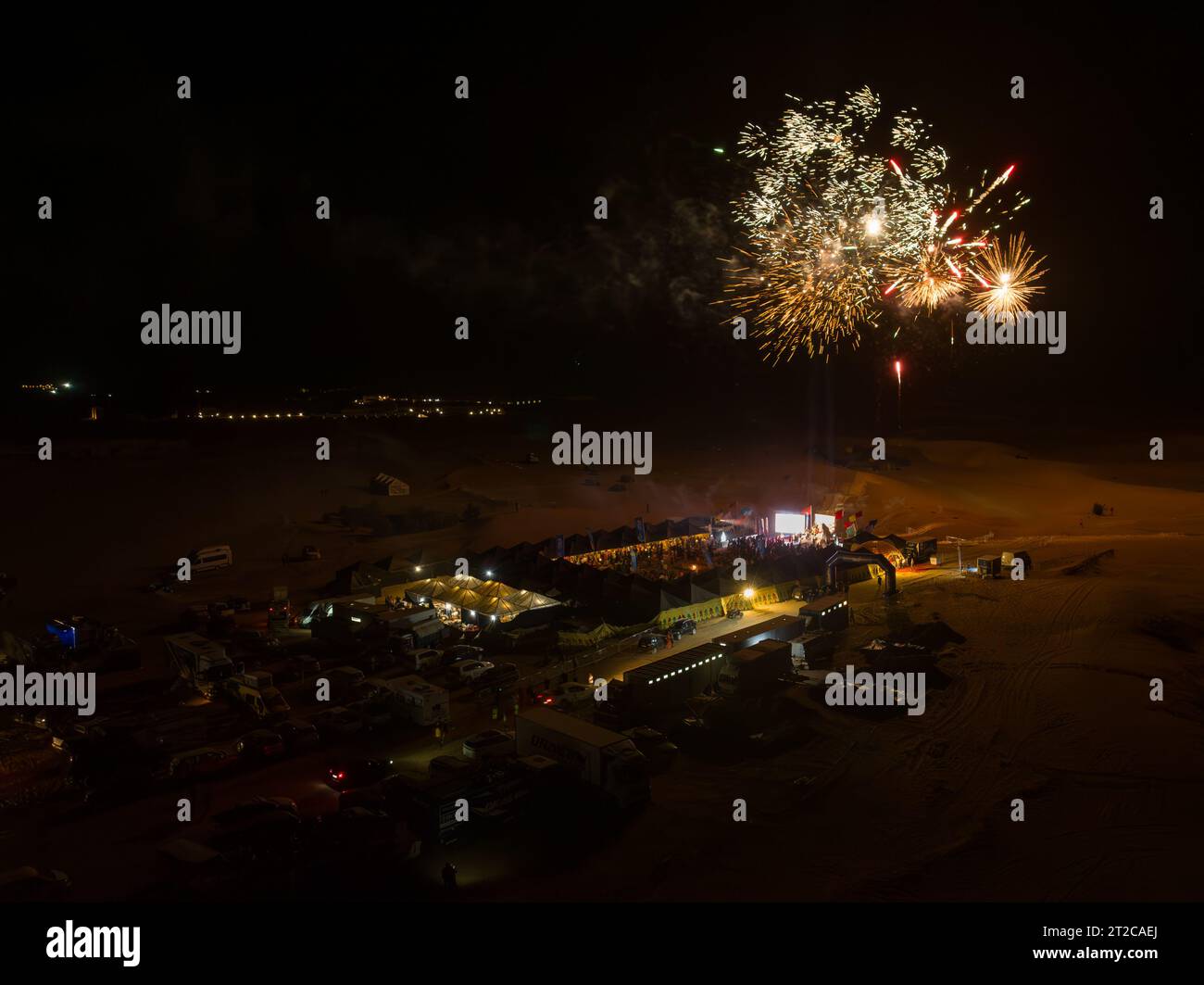 Merzouga, Maroc. 18th Oct, 2023. fireworks, during the Prize giving ...