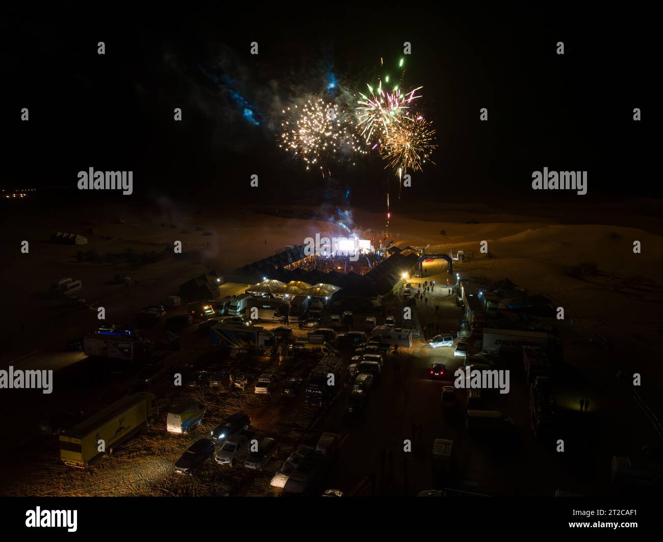 Merzouga, Maroc. 18th Oct, 2023. fireworks, during the Prize giving ...