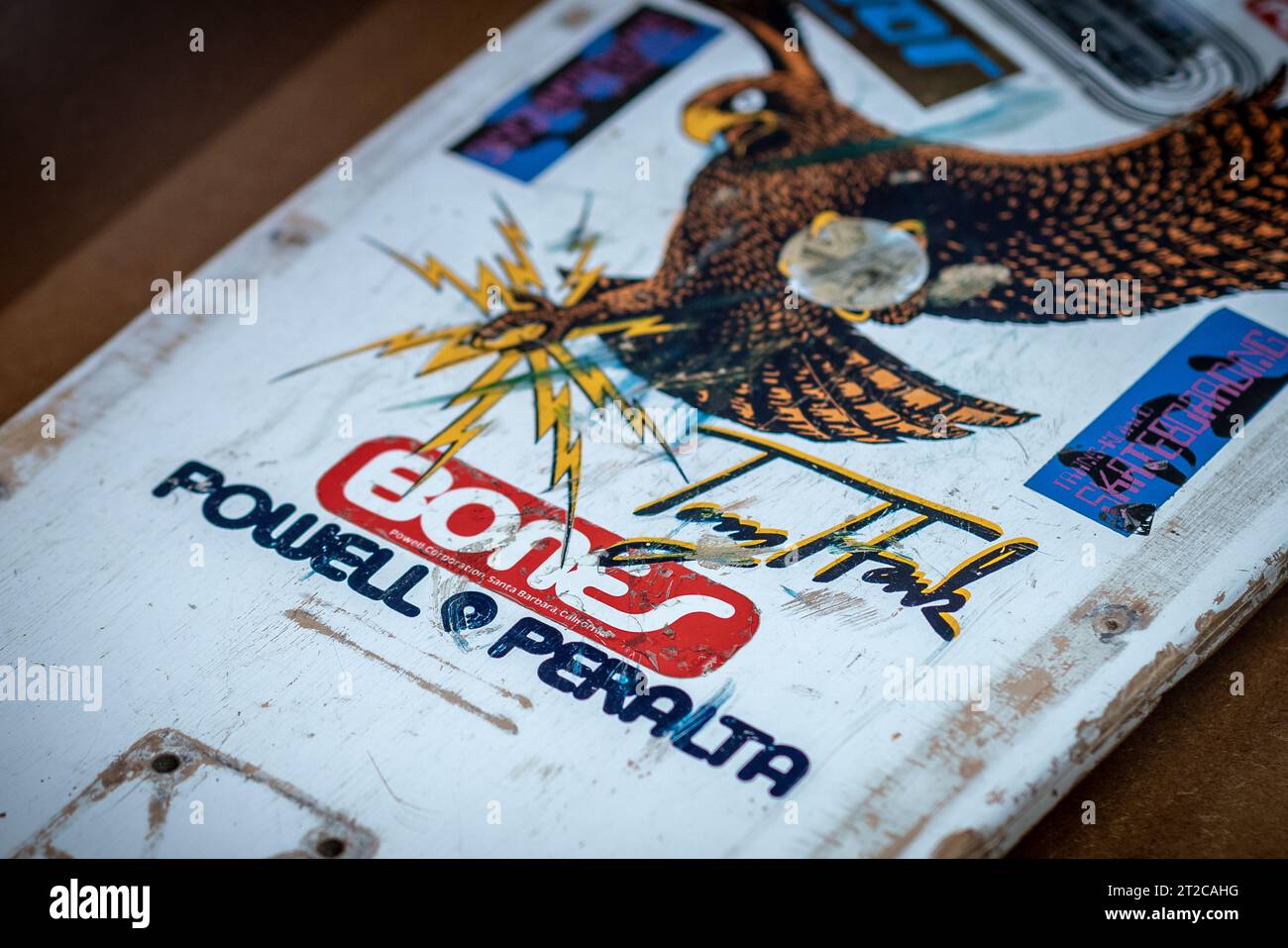 London, UK. 18th October, 2023. Tony Hawk's first board from 1982 is ...