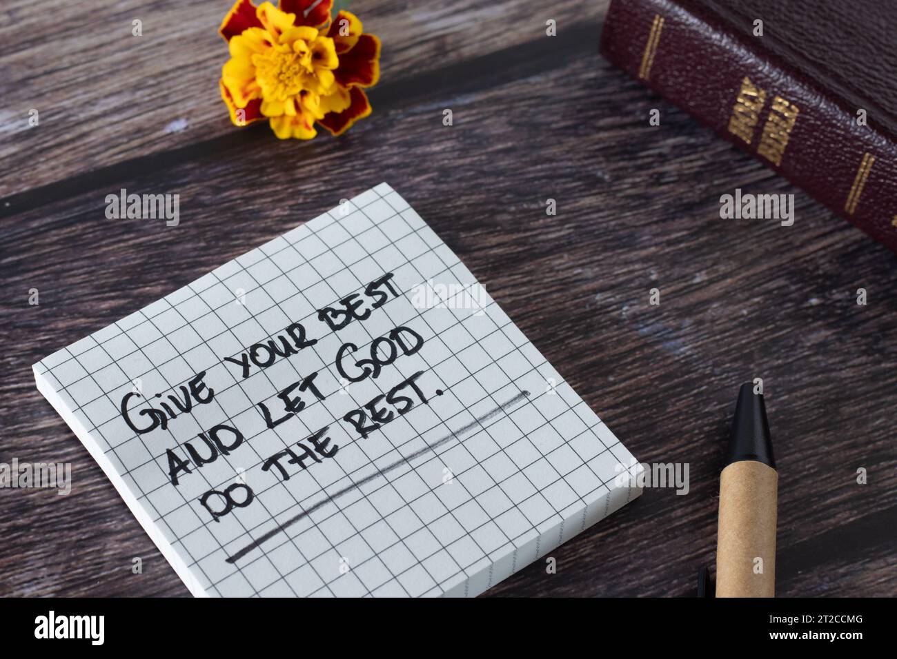 Give your best and let God do the rest, handwritten inspiring Christian ...