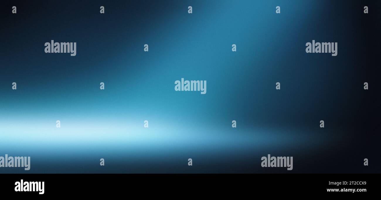 Dark blue background glowing light blue ray spotlight stage studio ...