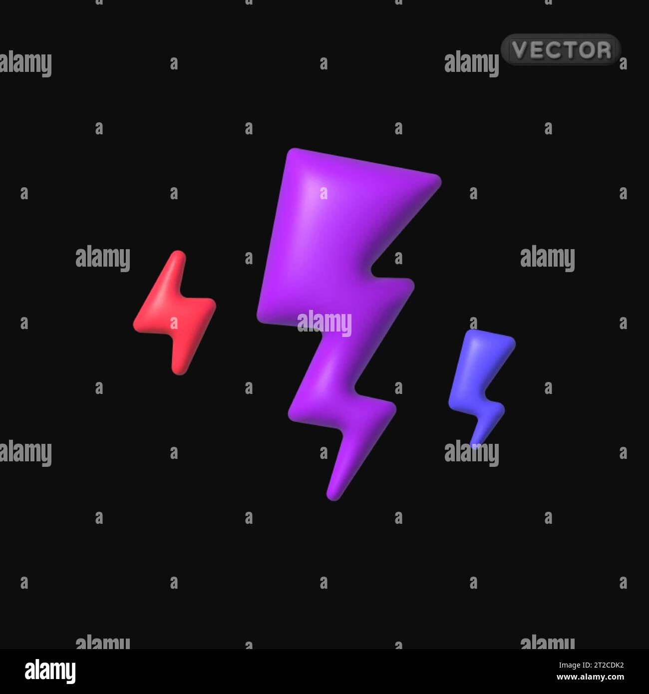 Flash 3d on black background for concept design. Vector illustration ...