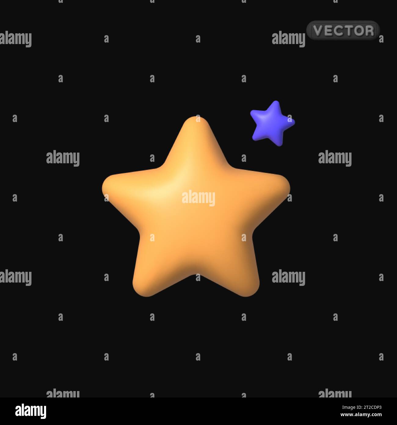 Realistic star 3d icon for game background design. Vector illustration ...