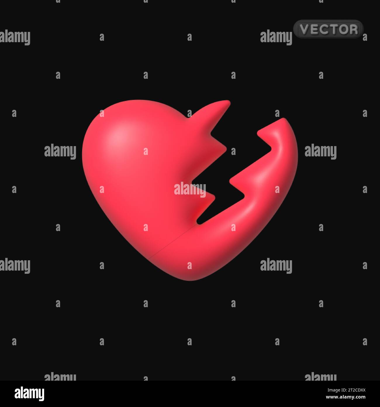 Retro hipster illustration with heart rock 3d for celebration design ...
