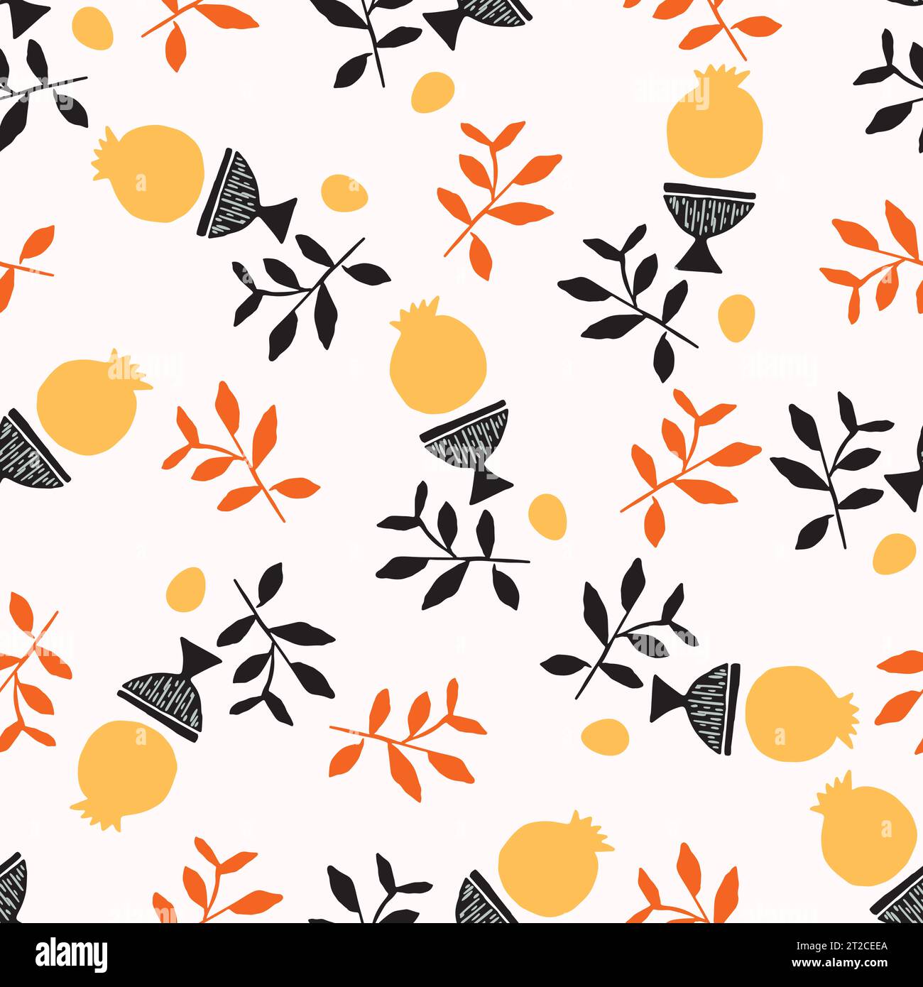 Modern scandi floral vector endless pattern. Organic summer gender ...