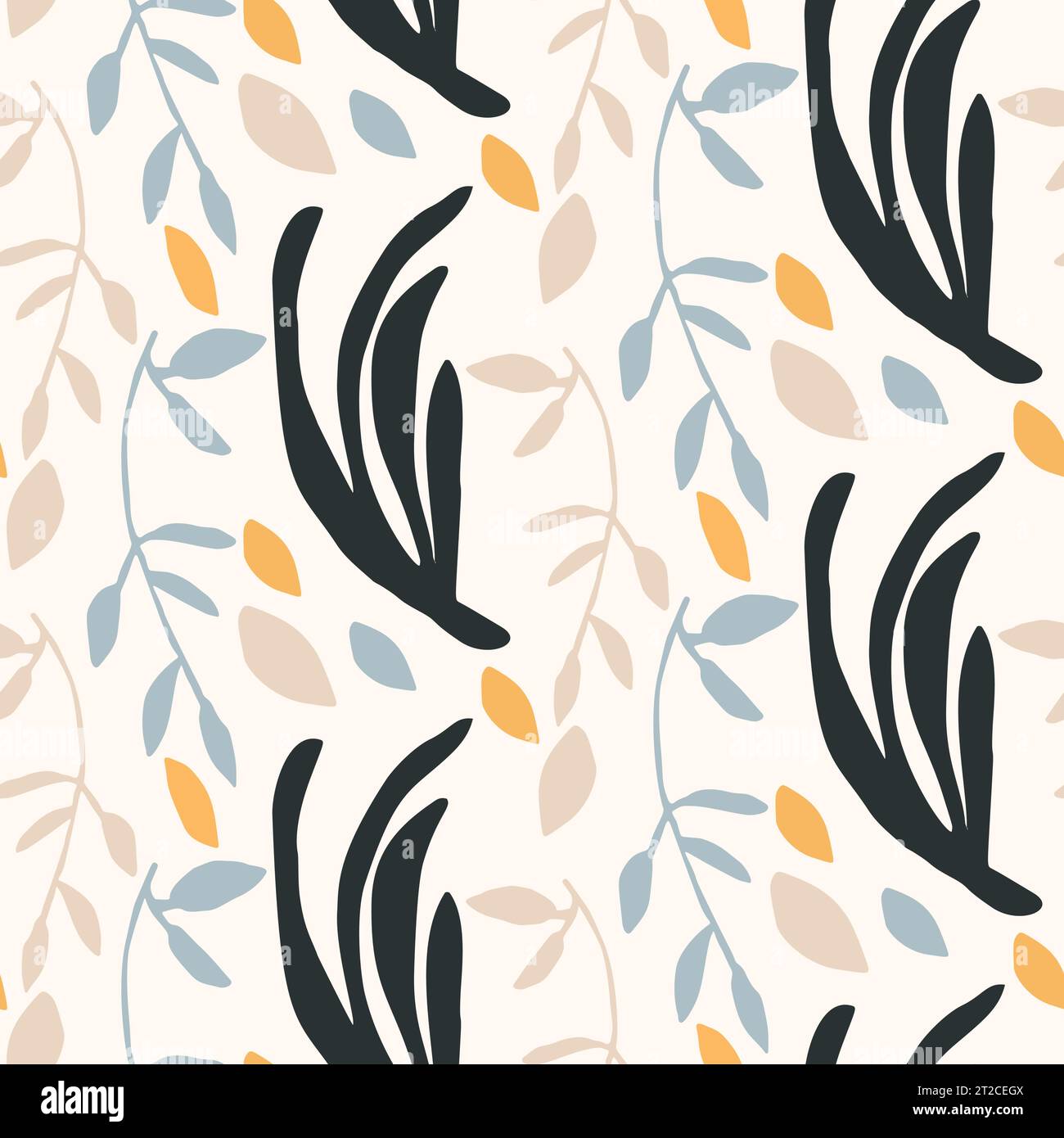 Modern scandi floral vector endless pattern. Organic summer gender ...