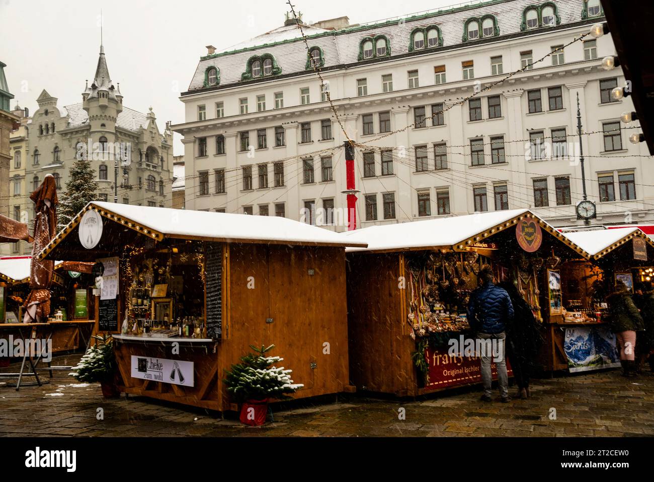 Historicist style architecture of the Borgnergasse on Am Hof in Vienna ...