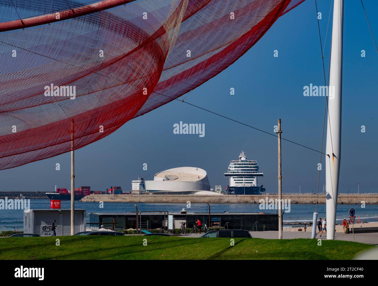Porto Leixoes Cruise Terminal, and Sea Changes by Janet Echelman at Foz ...