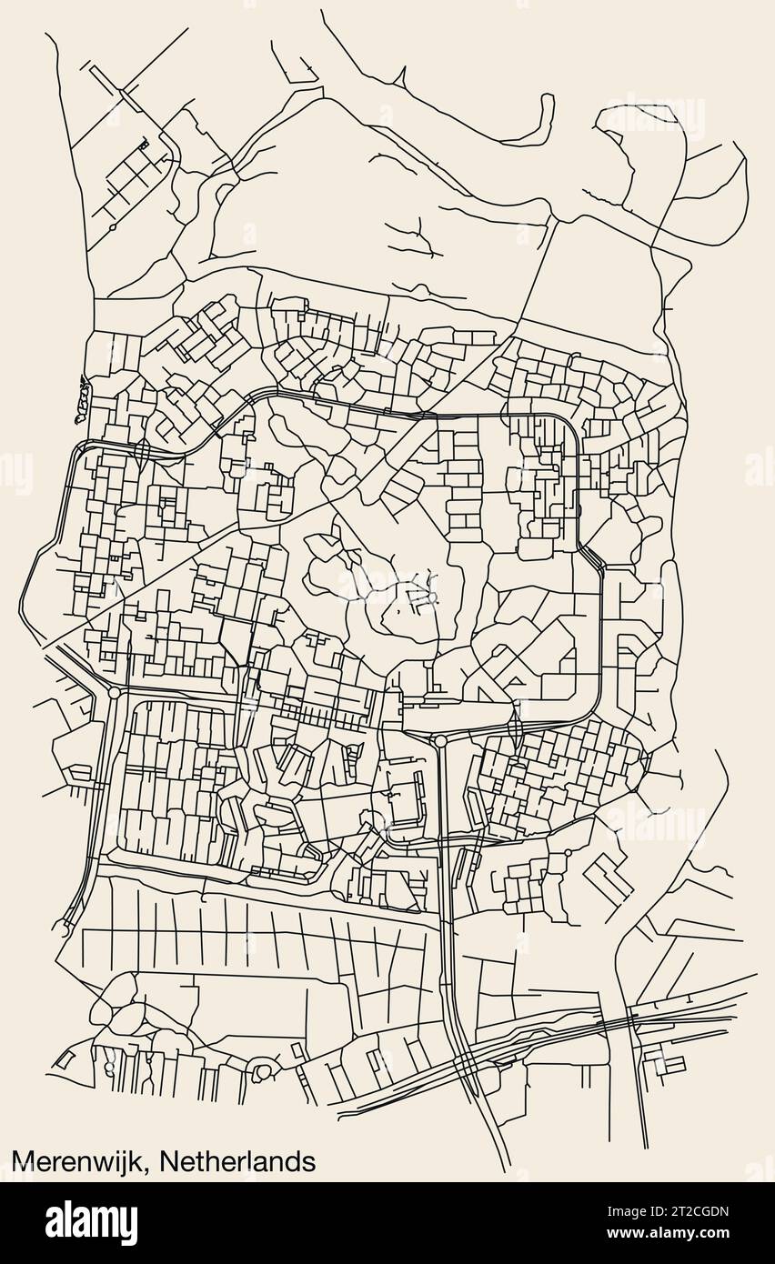 Street roads map of MERENWIJK, NETHERLANDS Stock Vector Image & Art - Alamy