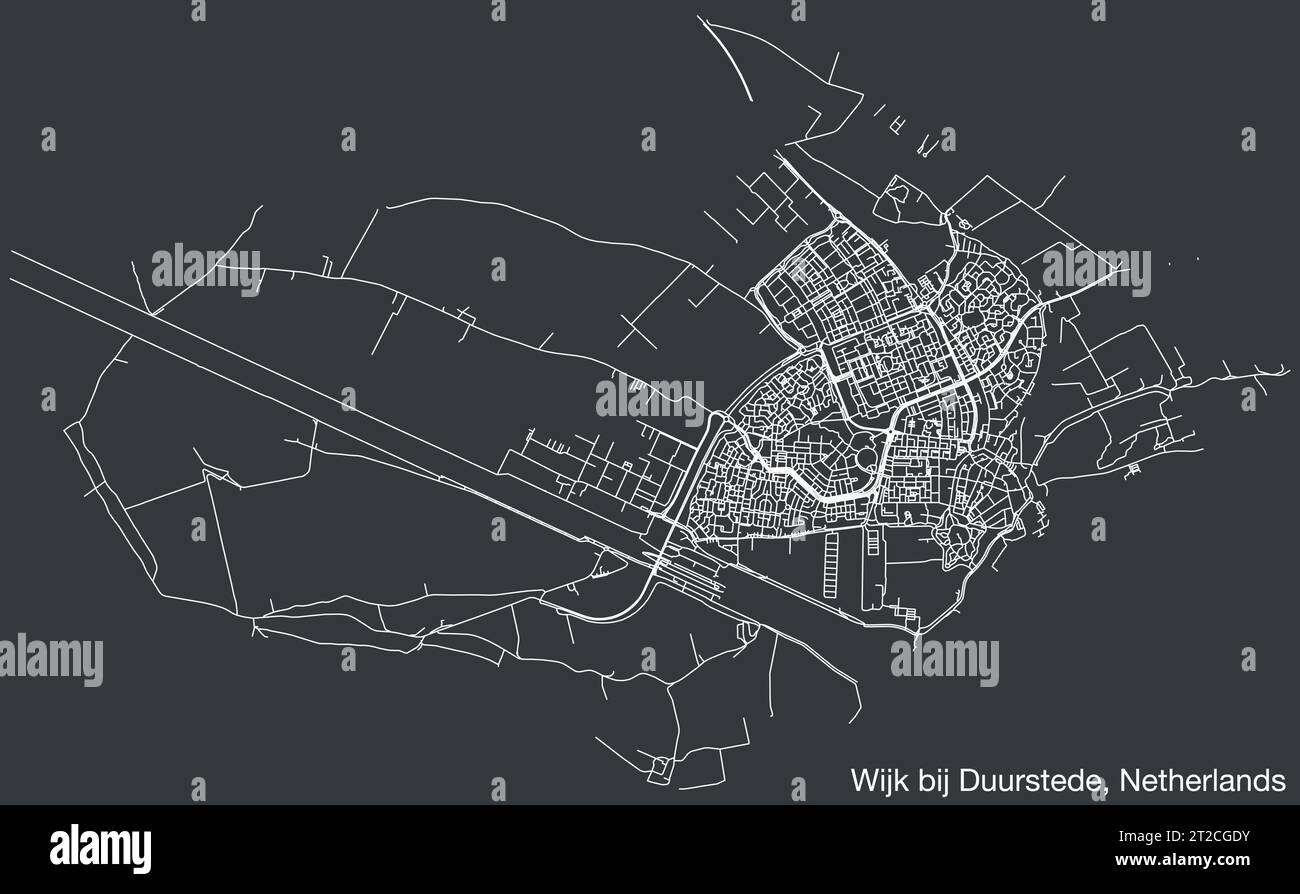 Street roads map of WIJK BIJ DUURSTEDE, NETHERLANDS Stock Vector Image ...