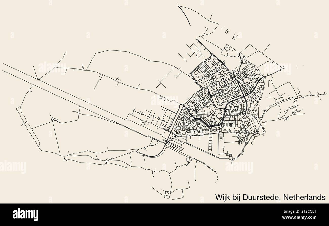 Street roads map of WIJK BIJ DUURSTEDE, NETHERLANDS Stock Vector Image ...