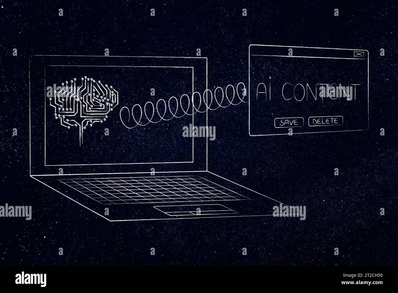 artificial intelligence and deep learning conceptual illustration ...