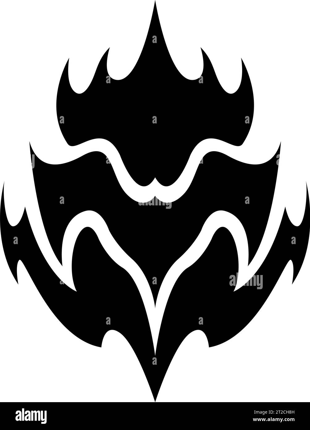 Black Abstract Flaming Dragon Shape on a White Background Stock Vector ...