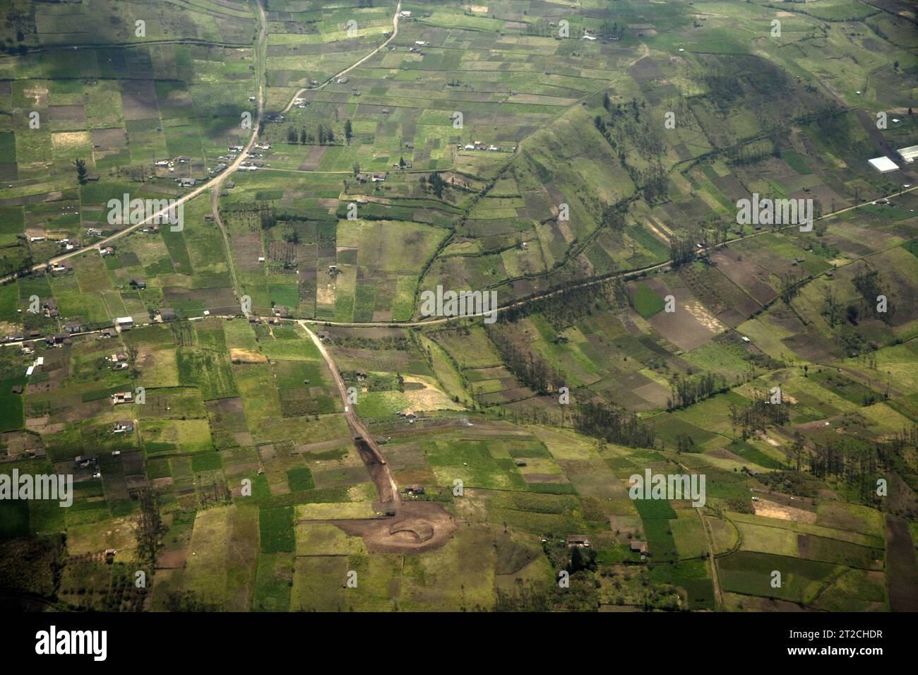 Aerial photograph of farmland near Quito, Ecuador South America Stock ...