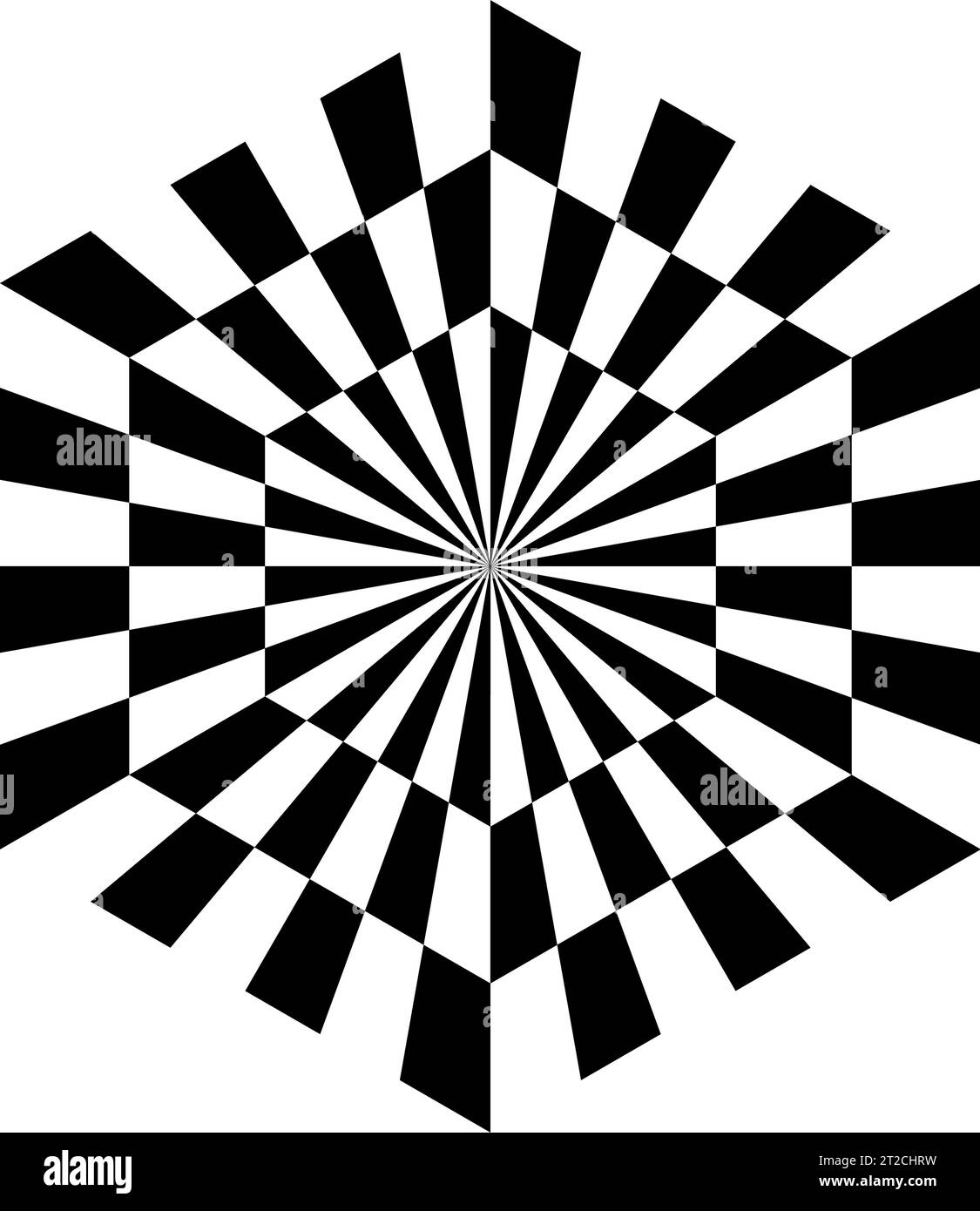 Black Abstract Hexagon Shaped Optical Illusion Icon on a White ...