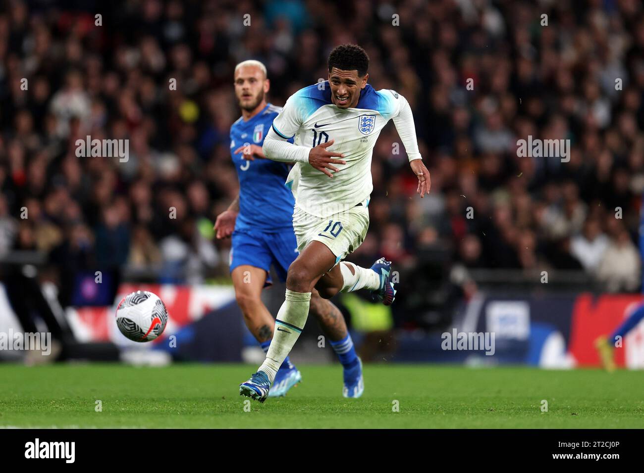 London, UK. 17th Oct, 2023. Jude Bellingham of England in action ...