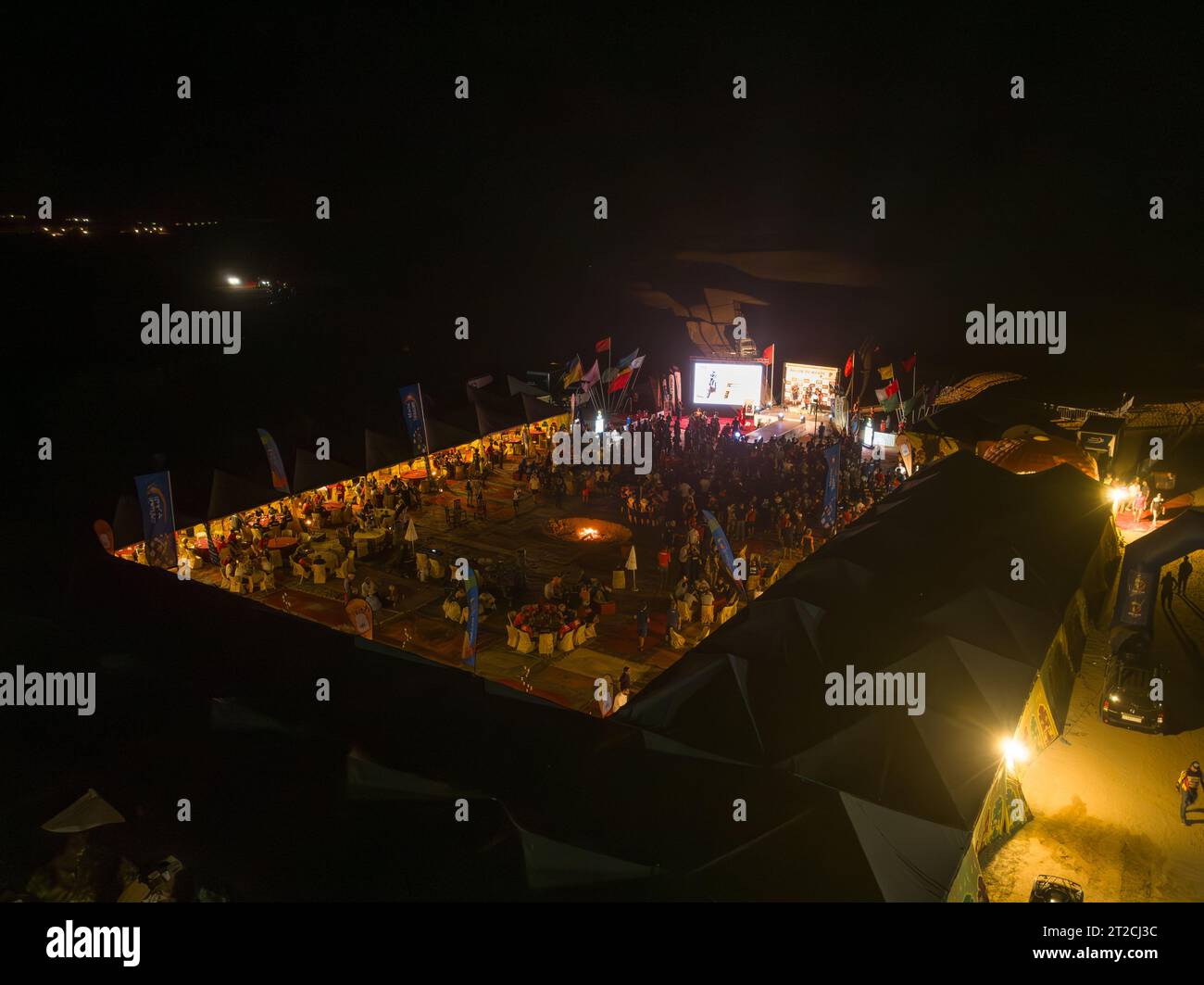 fireworks, during the Prize giving ceremony of the Rallye du Maroc 2023 ...