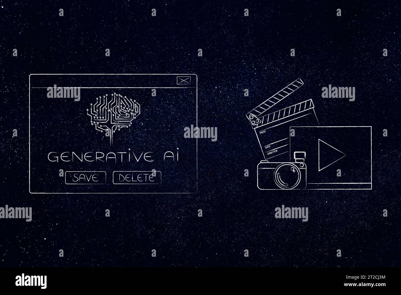 artificial intelligence and deep learning conceptual illustration ...