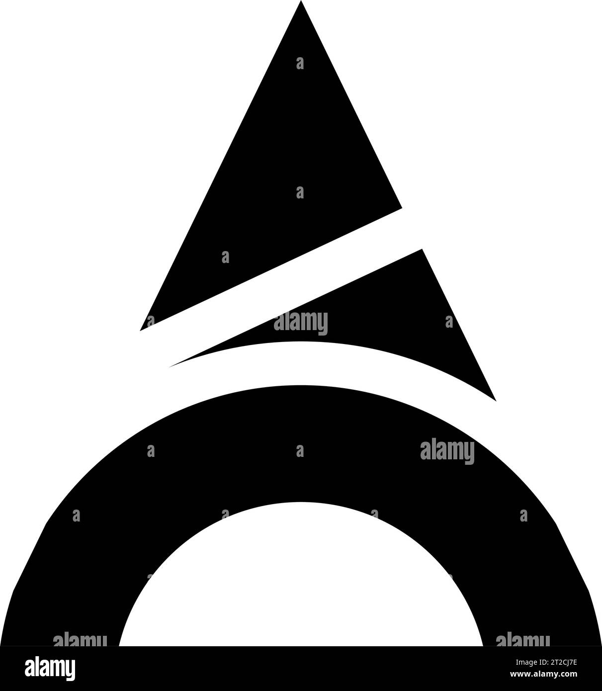 Black Abstract Letter A Icon with Arch Shaped Legs on a White ...