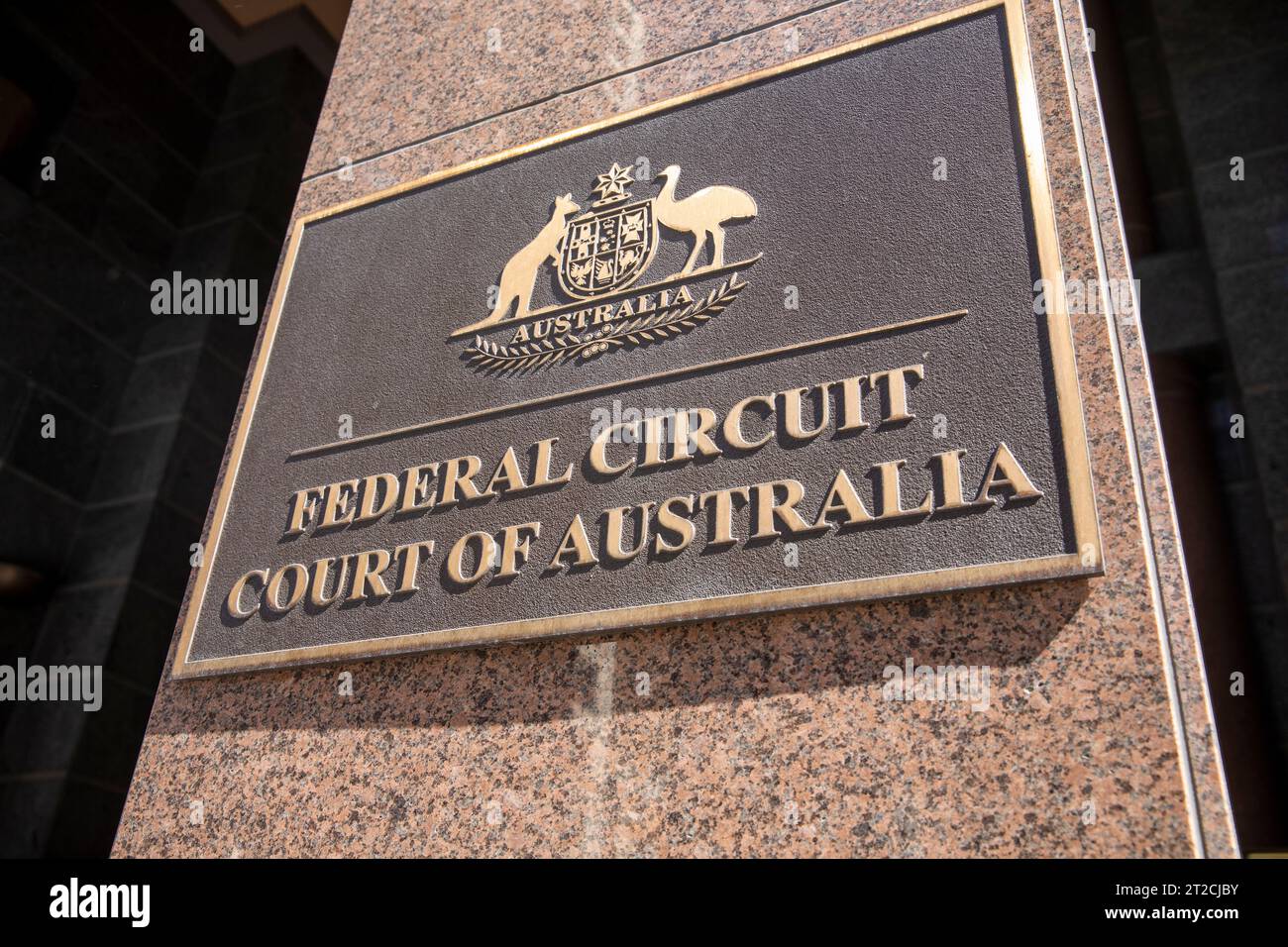 Federal Circuit Court of Australia, entrance plaque at the Lionel Bowen ...