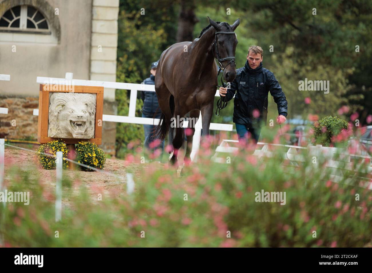Camille LEJEUNE of France with Gunpowder Du Leou during the first horse ...