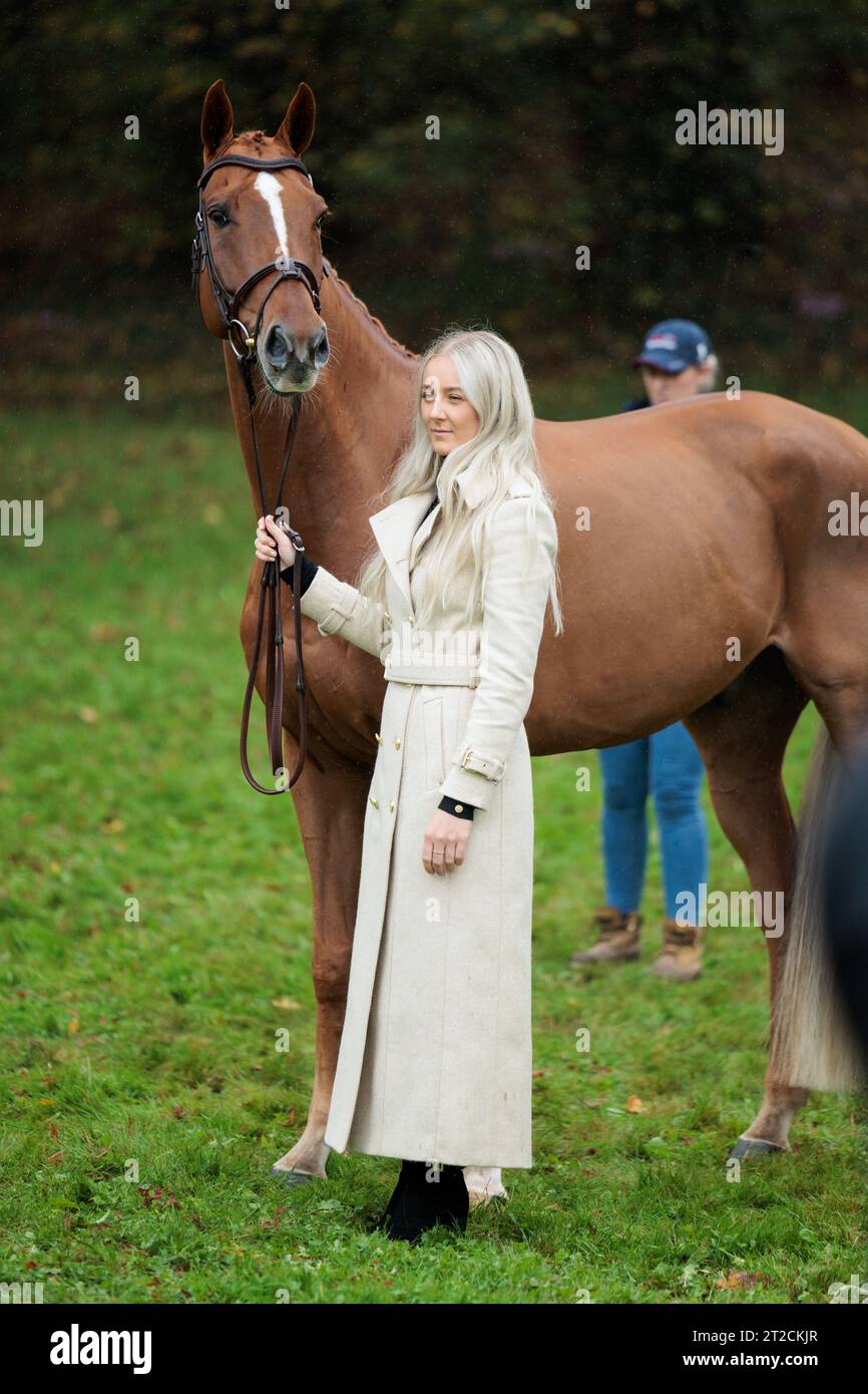 Yasmin INGHAM of Great Britain with Goliath Du Loir during the first horse inspection at the ...